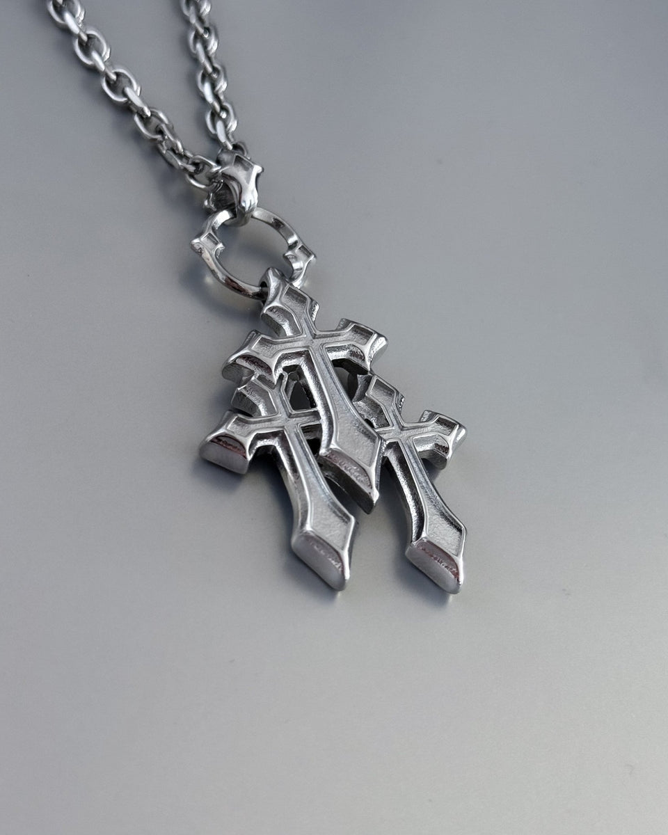 TRIPLE CROSS NECKLACE – RARE-ROMANCE